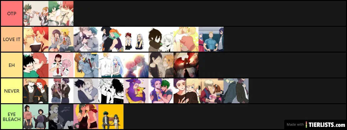 my hero academia ships list Tier List - TierLists.com my hero academia ships list Tier List - TierLists.com