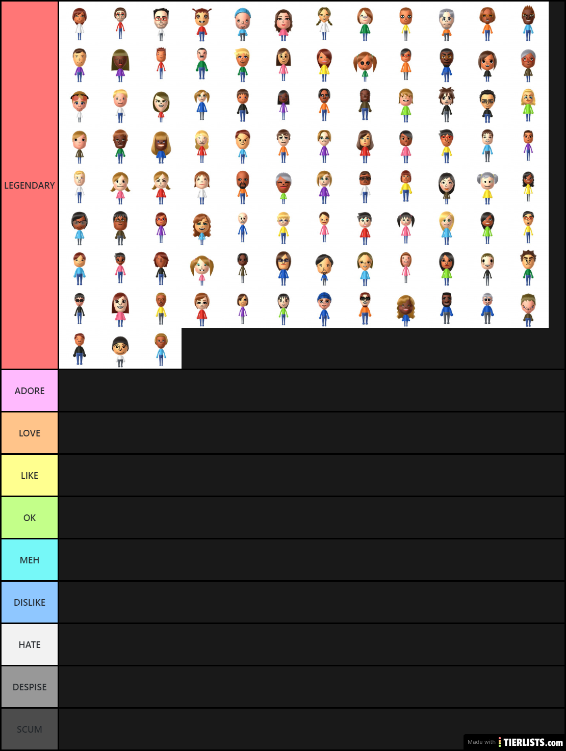 My Tier List Tier List TierLists